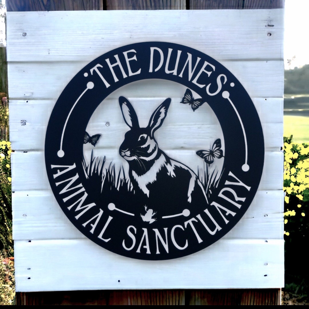 Custom Metal Bunny Garden Decoration, Personalized Yard Signs - Etsy