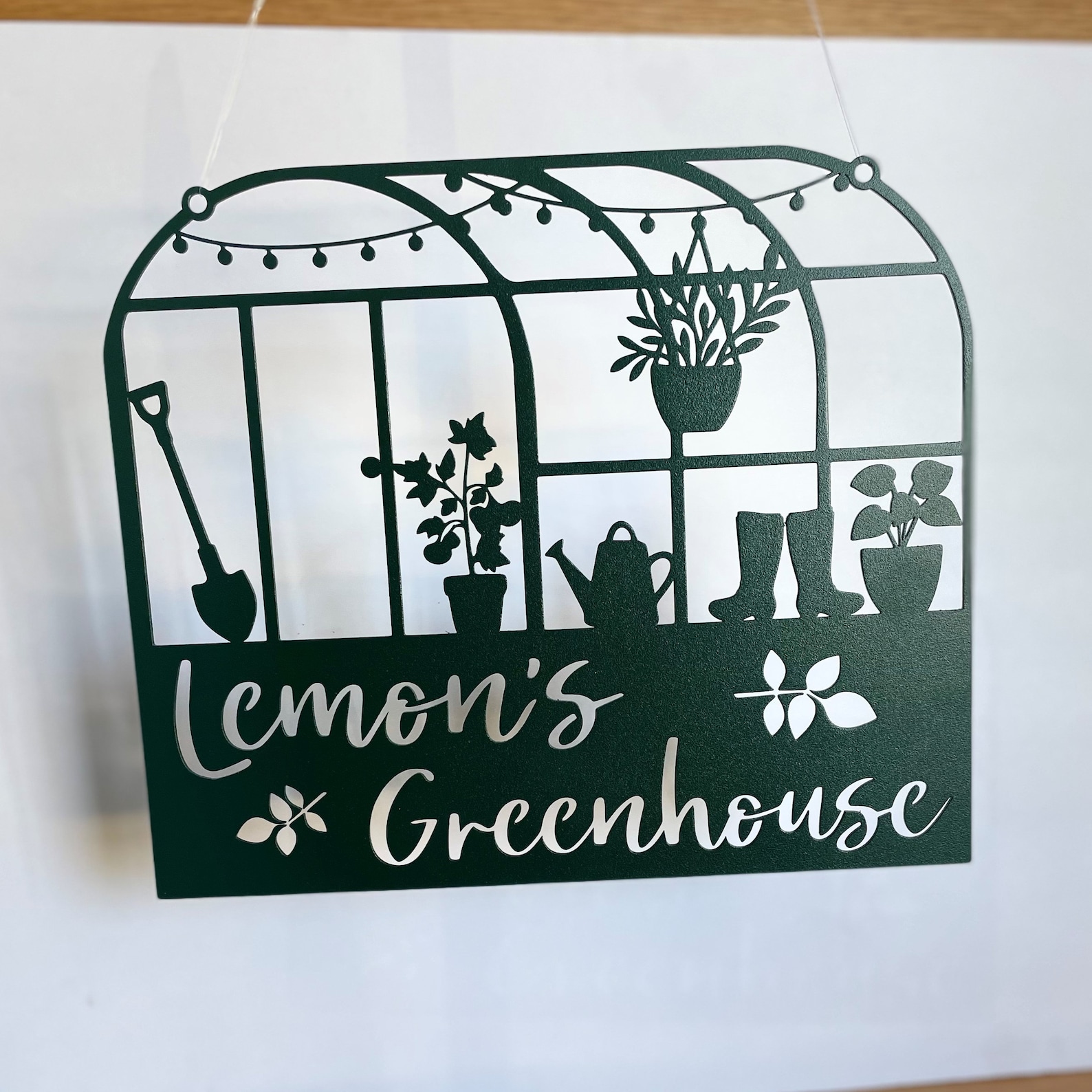 Personalized Hanging Metal Greenhouse Sign Custom Gardener - Etsy