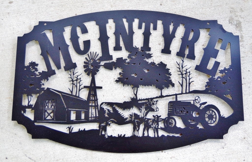 Family Name Custom Metal Farm Sign, Personalized Farming Sign LMW-16-15 ...