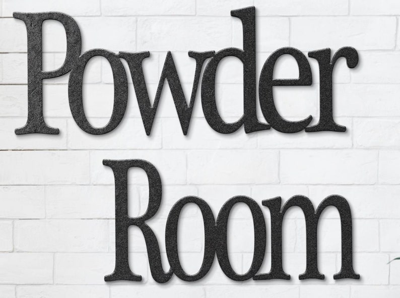 Powder Room Metal Wall Signs Guest Bath Decoration - Etsy