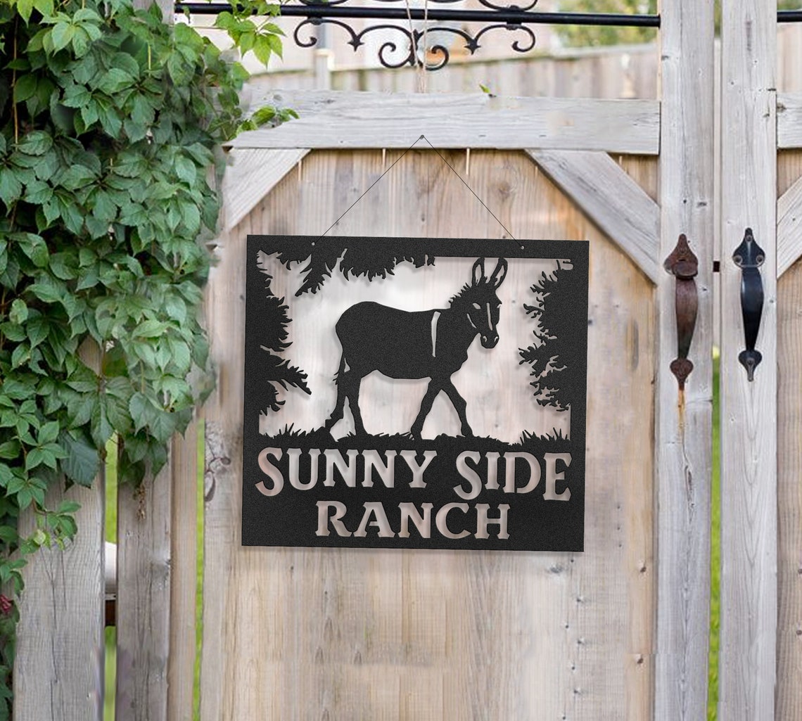 Your Name Custom Metal Farm Donkey Sign - Etsy