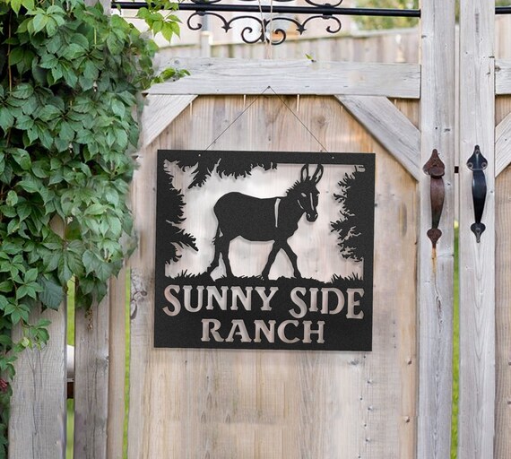 Your Name Custom Metal Farm Donkey Sign | Etsy