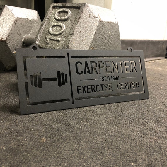 Custom Metal Gym Sign Exercise Center Metal Name Plaque | Etsy