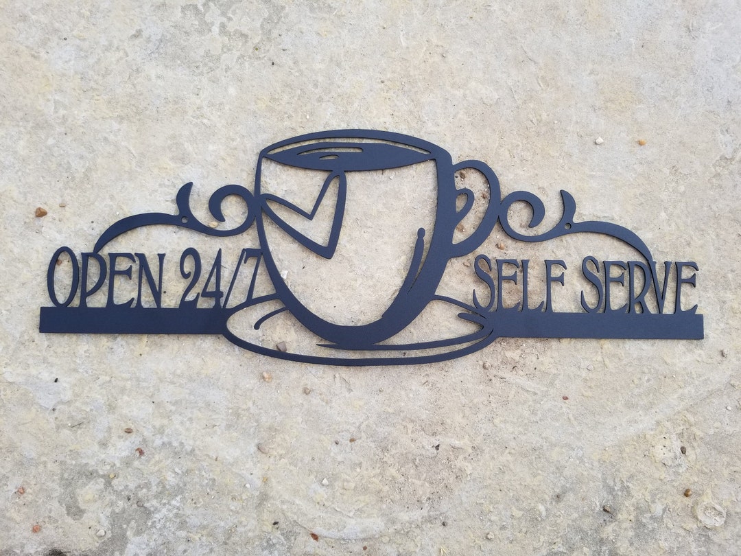 Self Serve Coffee Bar Sign, Home Coffee Sign Gift - Etsy