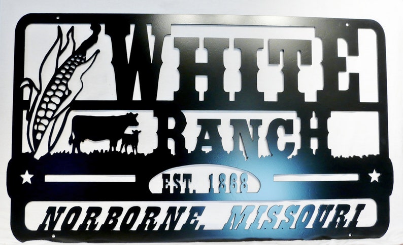 Corn and Cattle Metal Farm Sign LMW-16-19 - Etsy