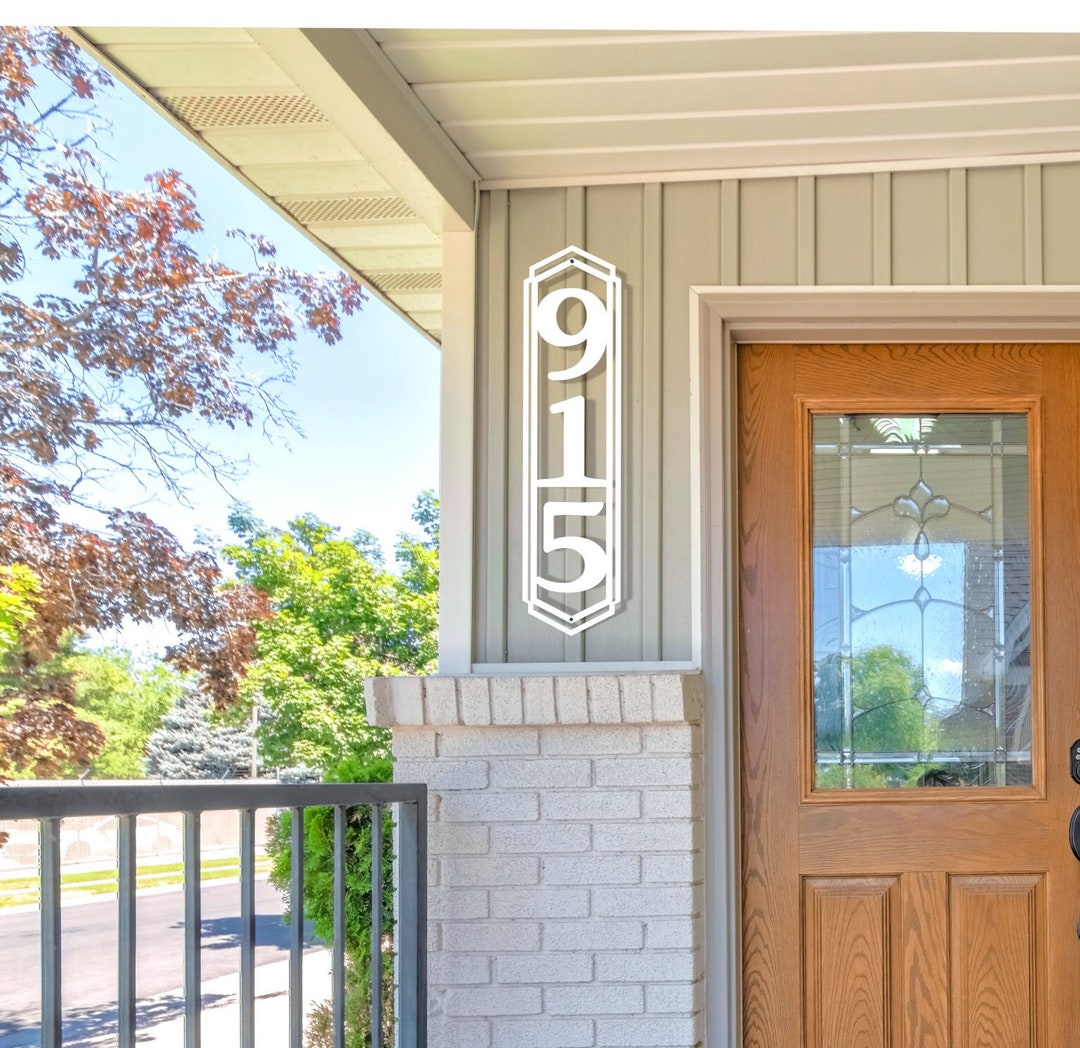 Double Border Metal Address Sign, Heavy Duty Steel House Numbers - Etsy
