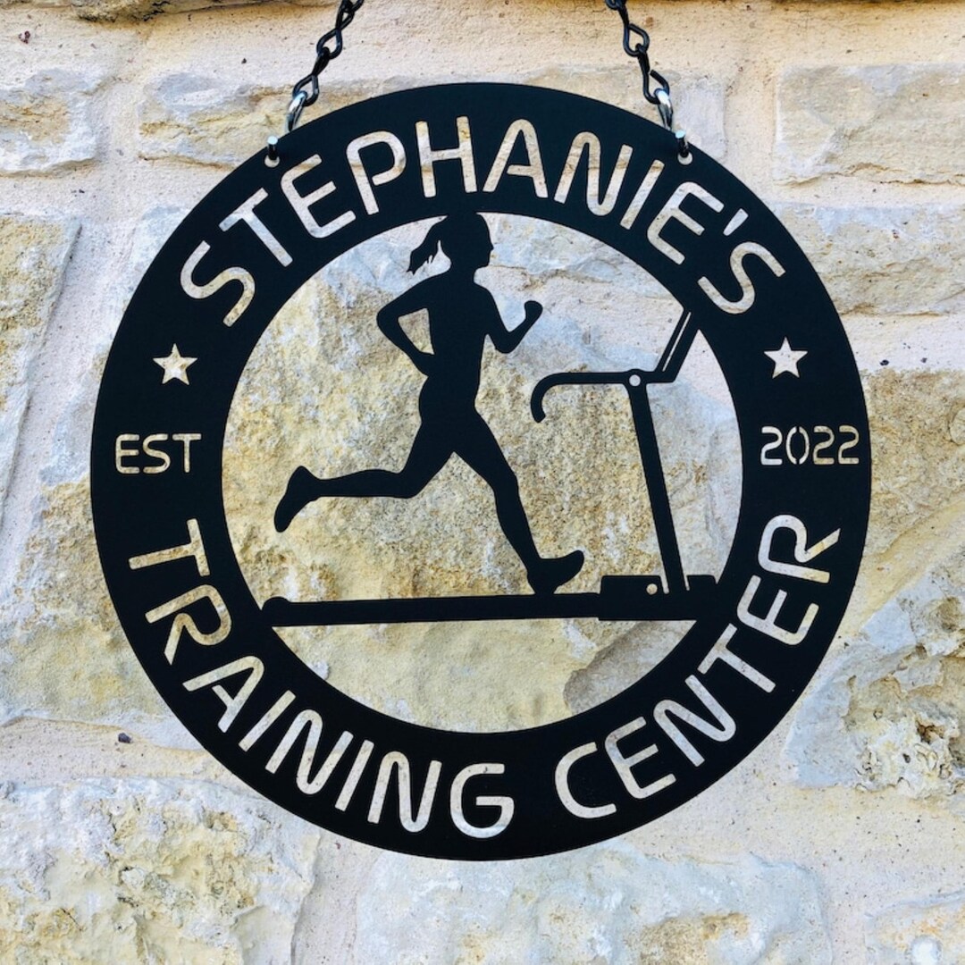 Custom Metal Training Center Sign, Personalized Running Workout Sign - Etsy