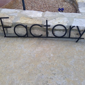 Custom Metal Word Sign, Factory Style Wall Art - Etsy