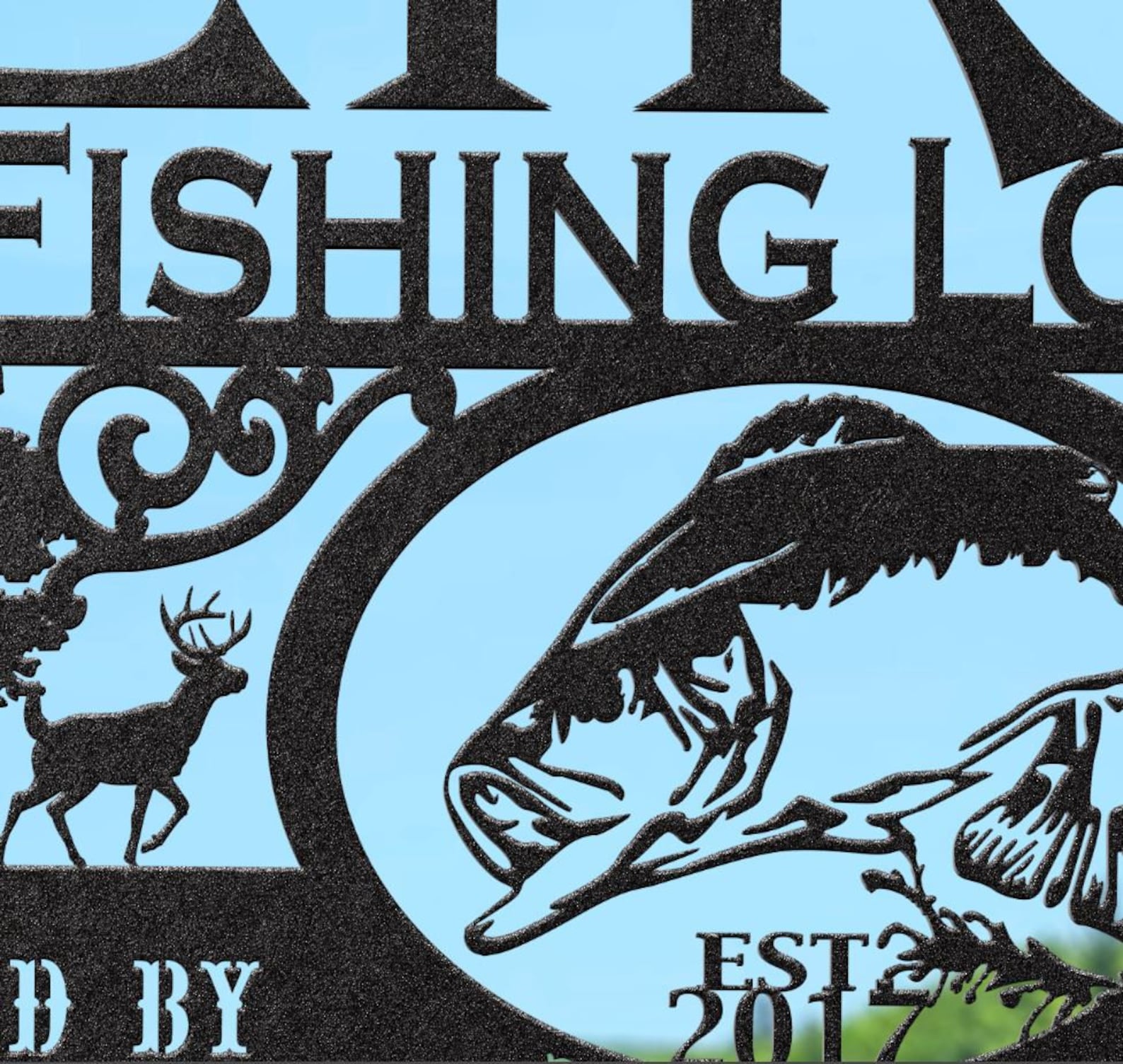 Custom Fishing Lodge Metal Sign - Etsy