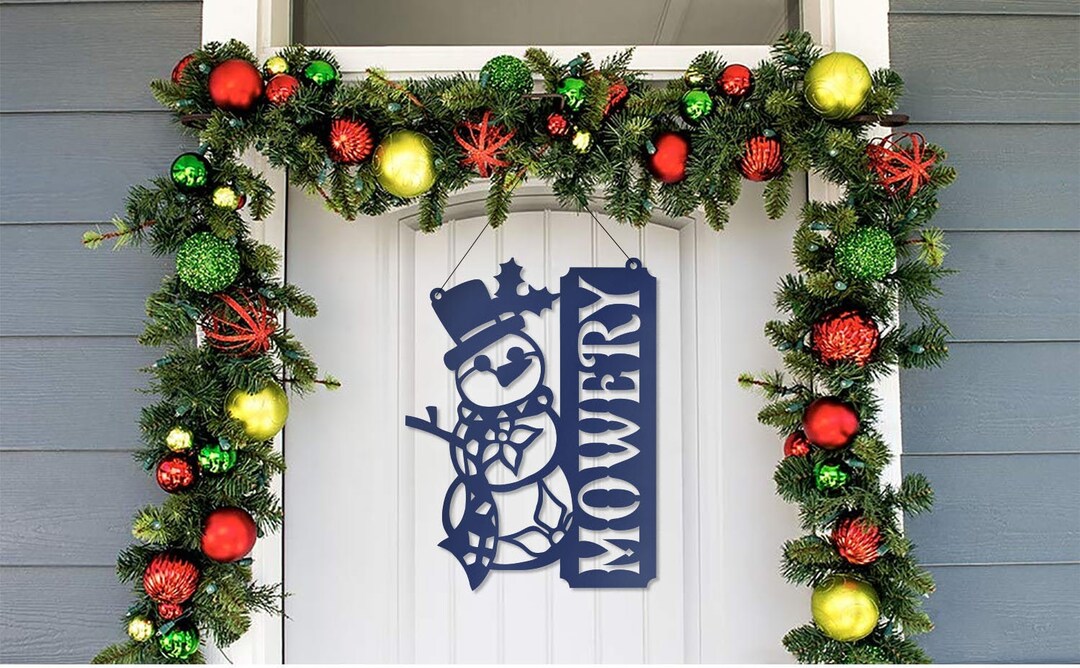 Snowman Metal Sign Personalized Holiday Decor - Etsy