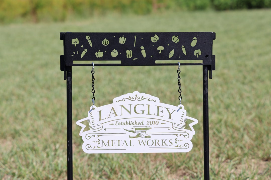 Decorative Hanging Metal Garden Sign Holder – Made by Langley Metal ...
