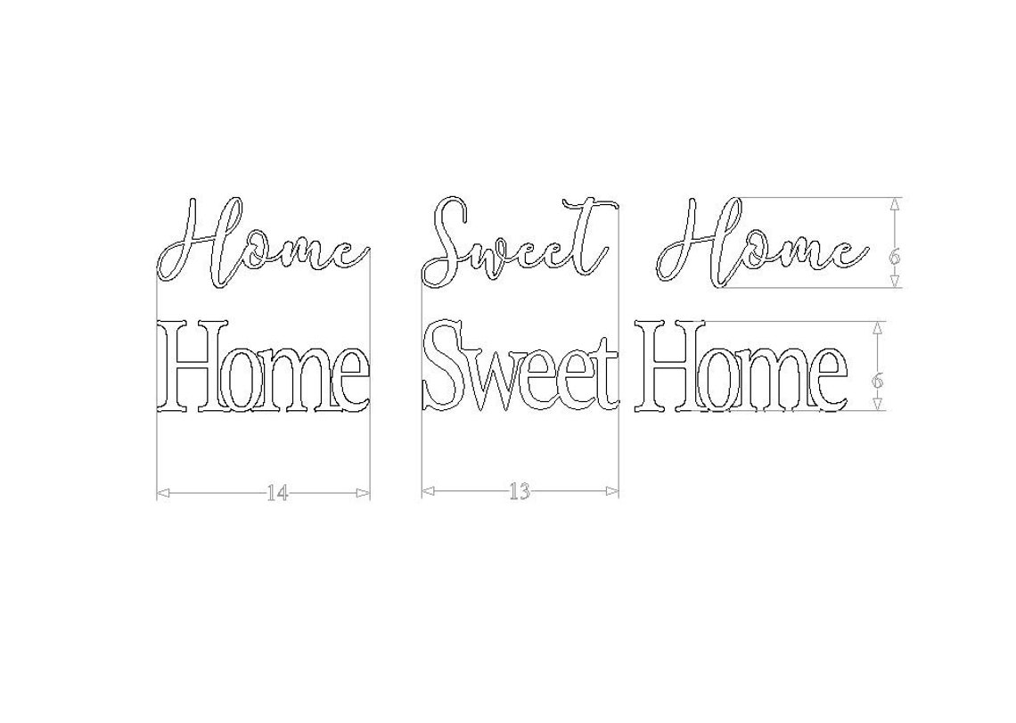 Home Sweet Home Metal Script Word Art - Etsy