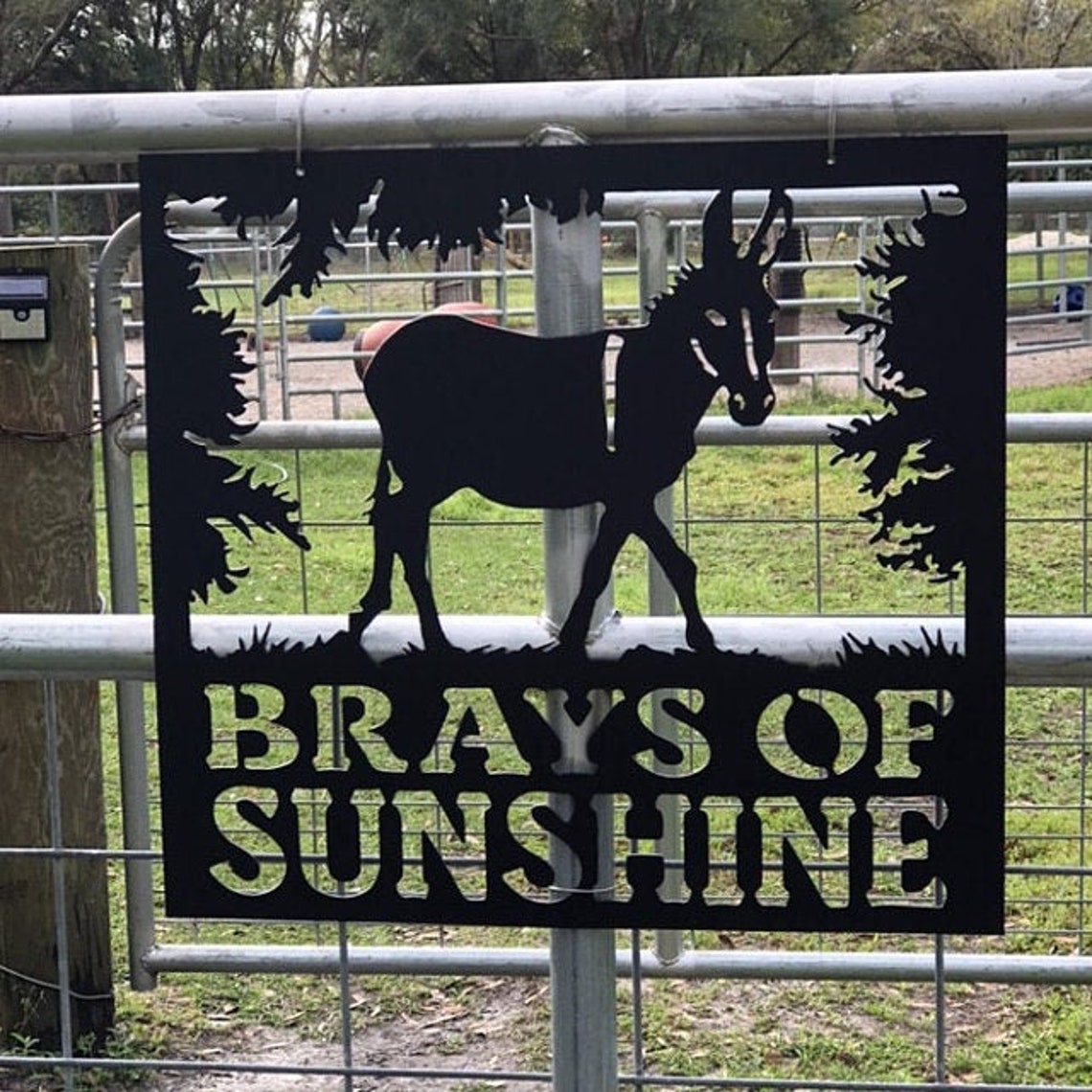 Your Name Custom Metal Farm Donkey Sign - Etsy