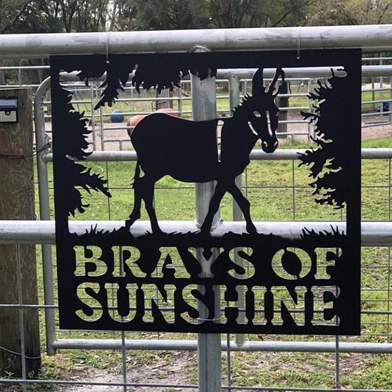 Your Name Custom Metal Farm Donkey Sign | Etsy