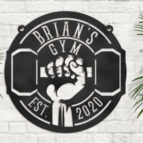 Home Gym Sign No Excuses Custom Name Workout Room Wall Art - Etsy