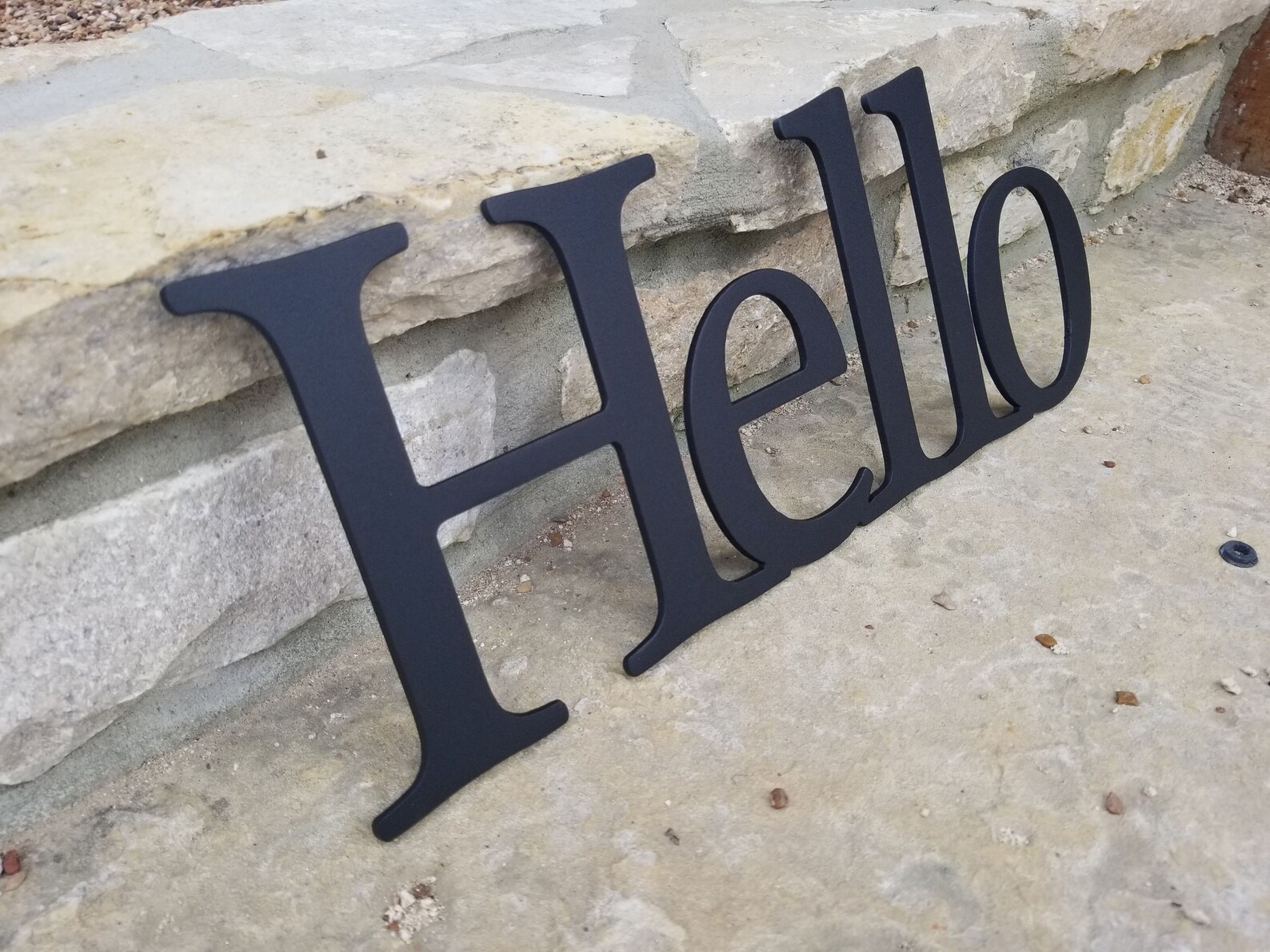 Hello Word Sign, Metal Script Sign - Etsy