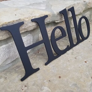 Hello Word Sign, Metal Script Sign - Etsy