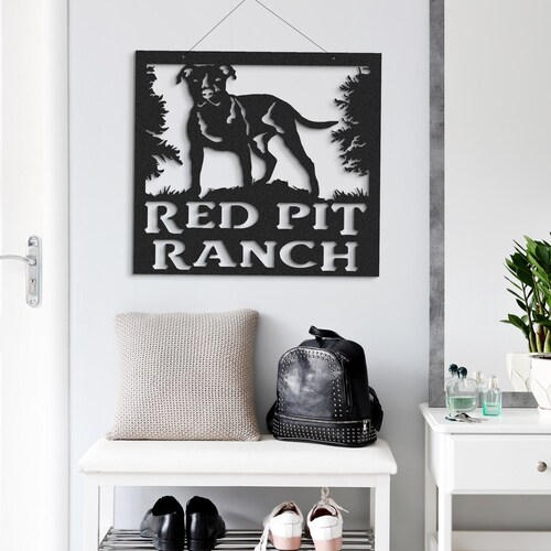 Your Name Custom Indoor or Outdoor Metal Pitbull Dog Sign - Etsy