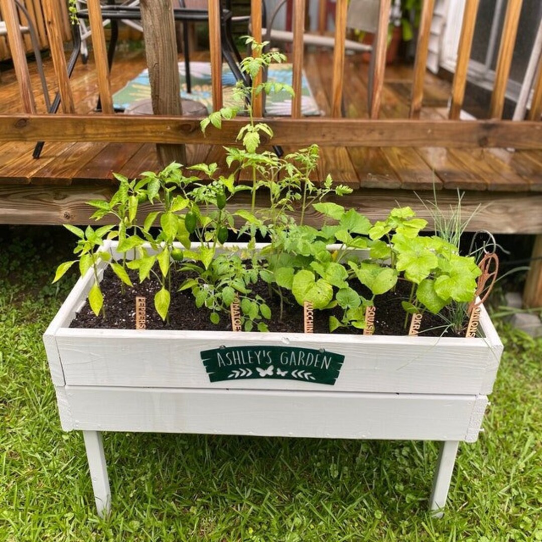 Personalized Planter Box Sign, Metal Flower Bed Decoration, Custom ...
