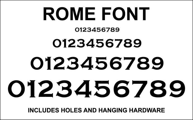 Rome Font Individual Numbers Metal Address Numbers and - Etsy