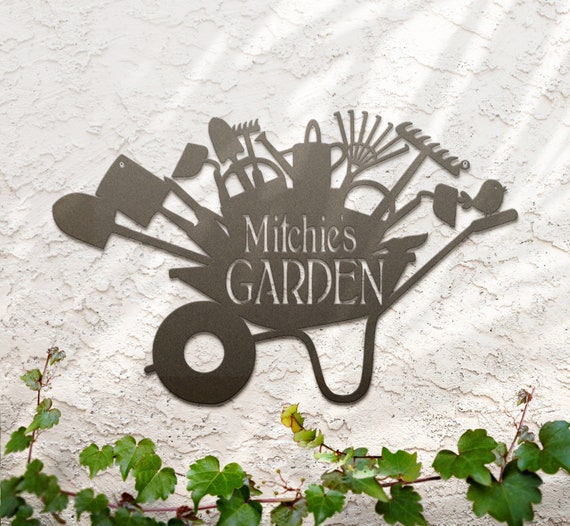 Custom Wheelbarrow Garden Sign Personalized Yard Decoration - Etsy
