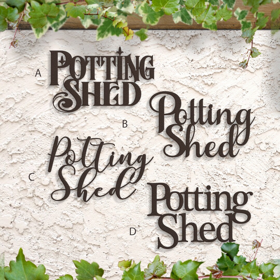Potting Shed Metal Script Sign - Etsy