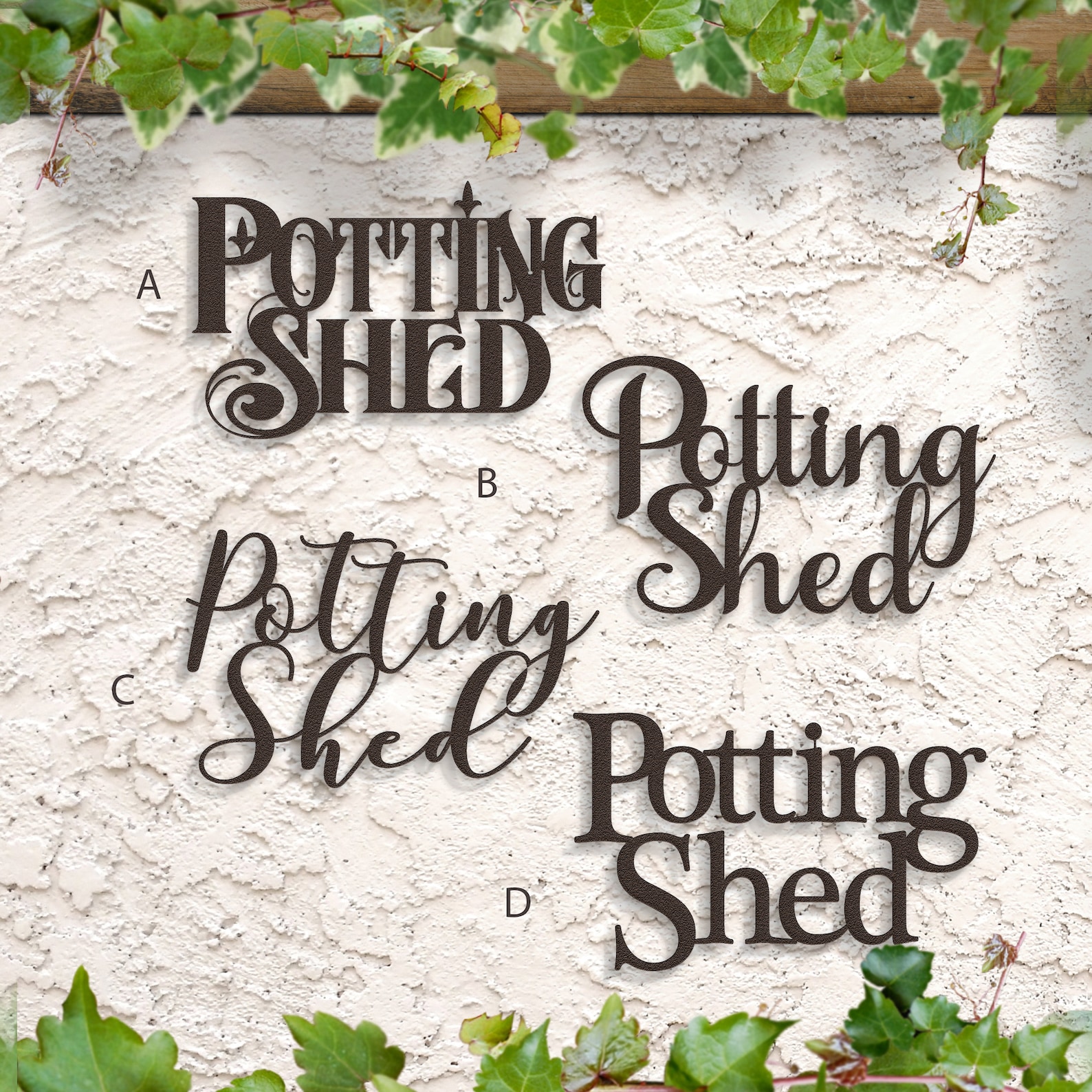 Potting Shed Metal Script Sign - Etsy