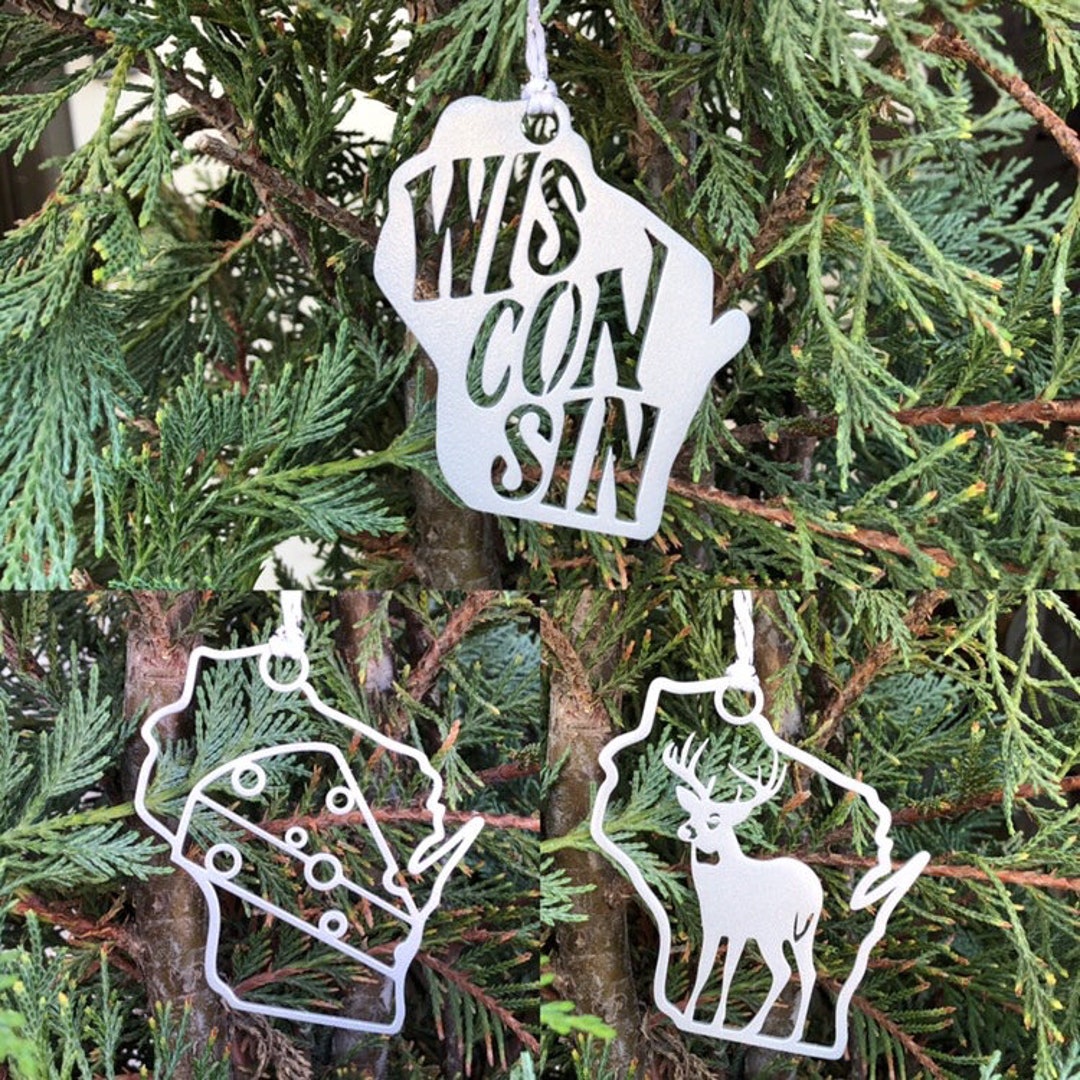 Wisconsin State Ornament, Metal State Christmas Ornament - Etsy