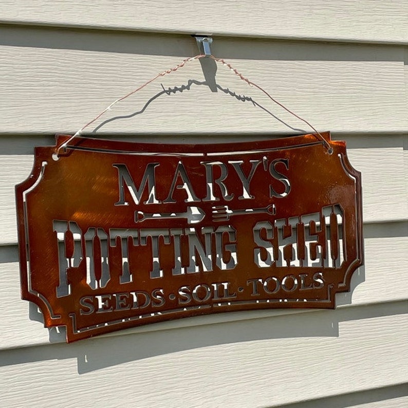 Personalized Potting Shed Sign Metal Hanging Garden Sign - Etsy