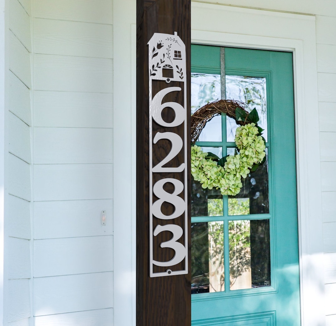 Custom Metal Home Address Sign, Cute Front Porch House Numbers - Etsy