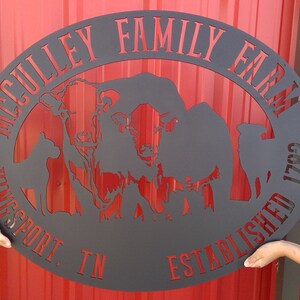 Custom Cattle Ranch Sign, Cow Dog Steel Sign - Etsy