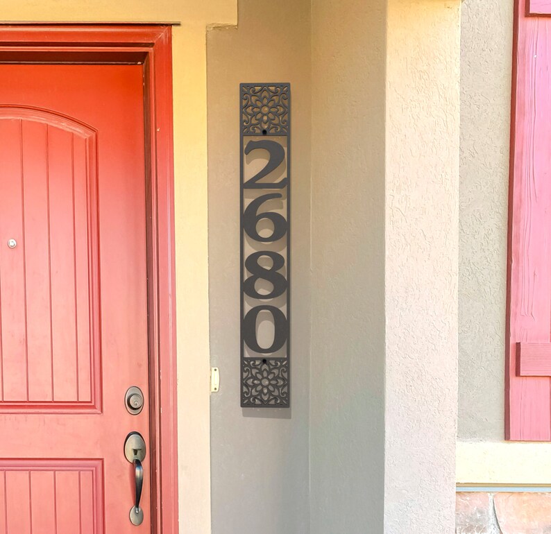 Custom Ornamental House Numbers Metal Vertical Mailbox - Etsy