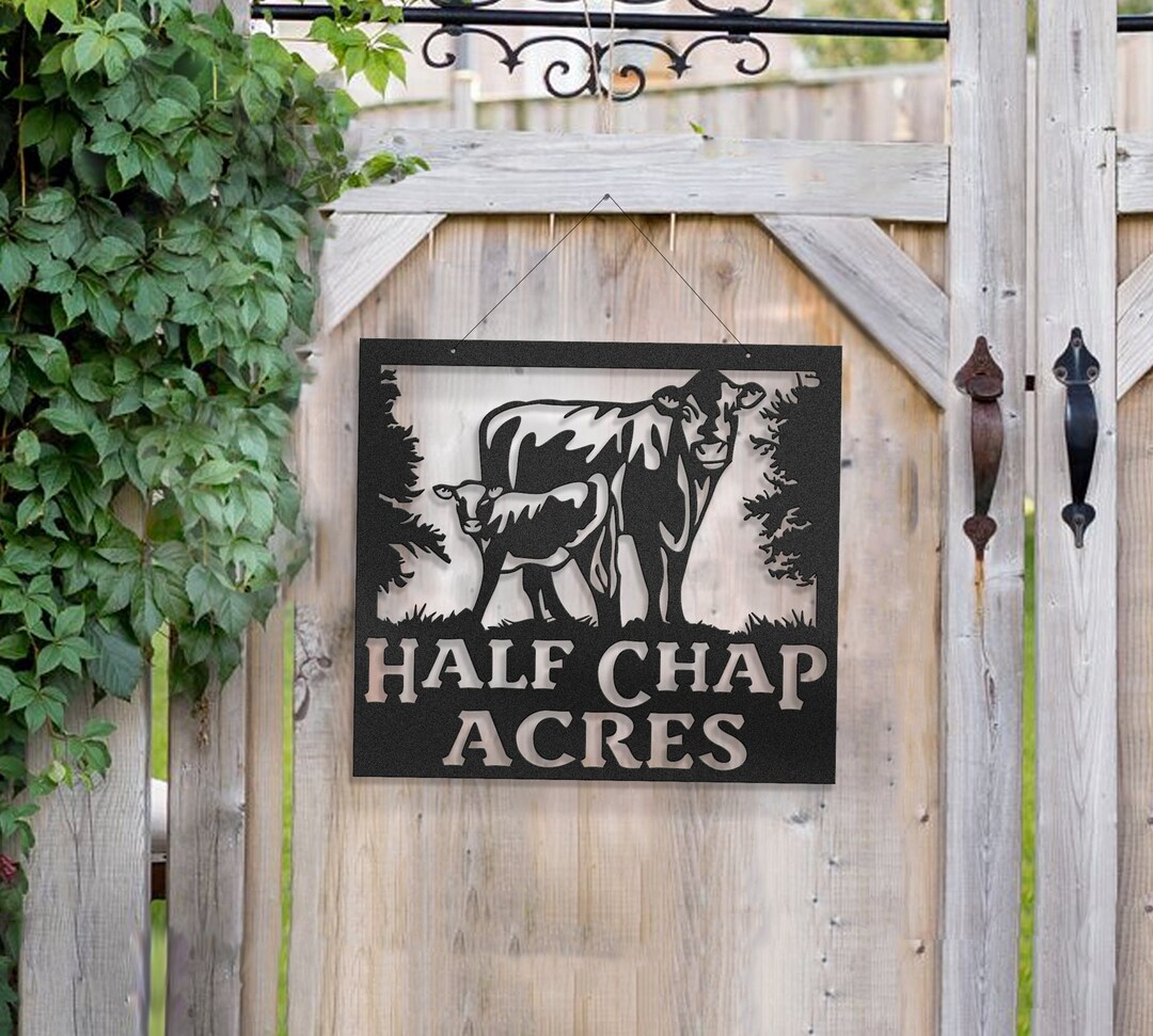 Custom Metal Cow and Calf Farm Sign: Personalized Ranch Decor - Etsy