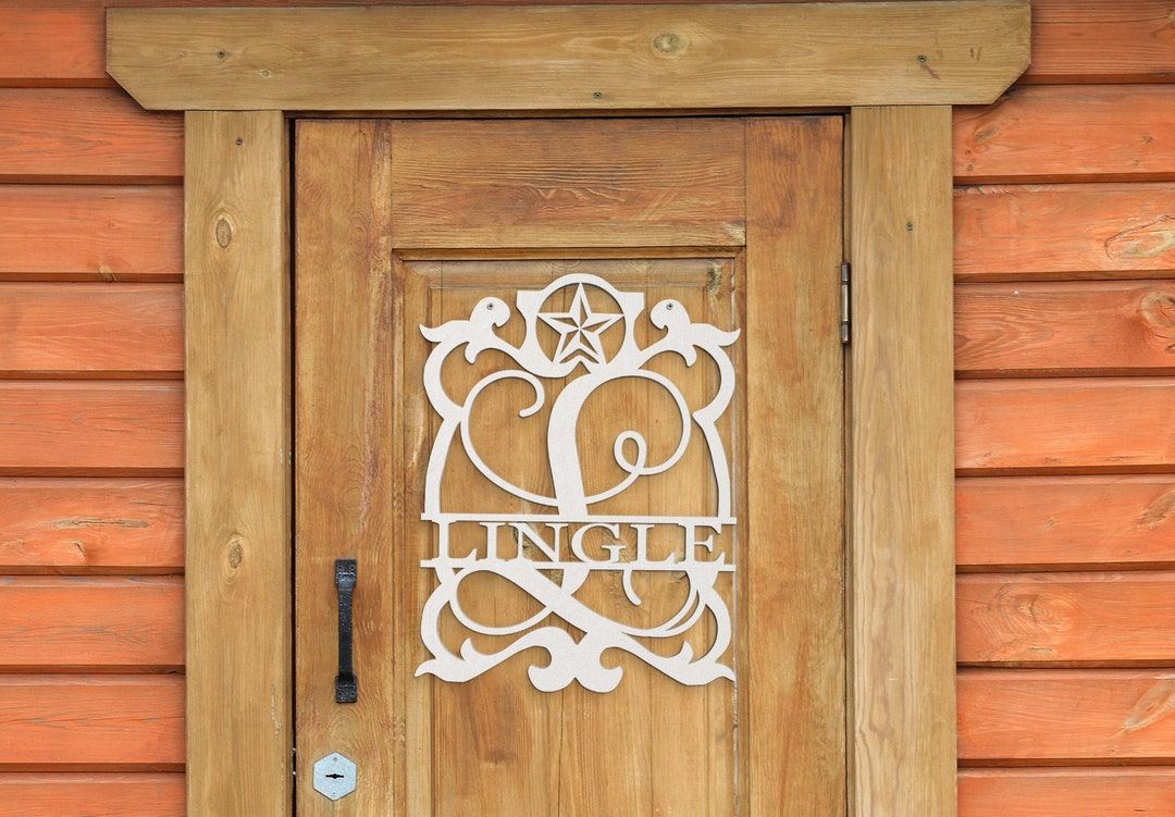 Texas Star Monogram Metal Monogram Framed Family Initial Letter Door ...