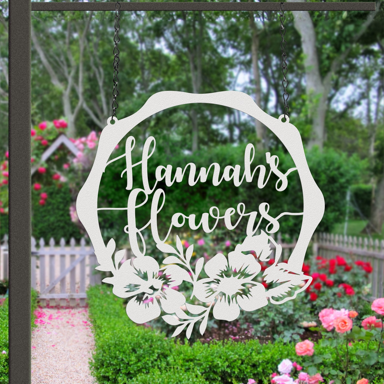 Flower Memorial Hanging Garden Sign - Etsy