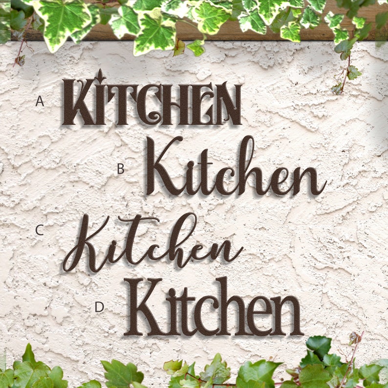 Kitchen Decor Metal Kitchen Word Sign - Etsy