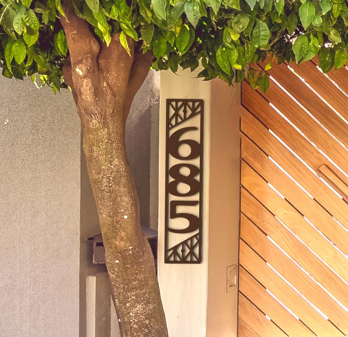 Custom Metal Vertical Geometric Address Sign Powder Coated 11 - Etsy