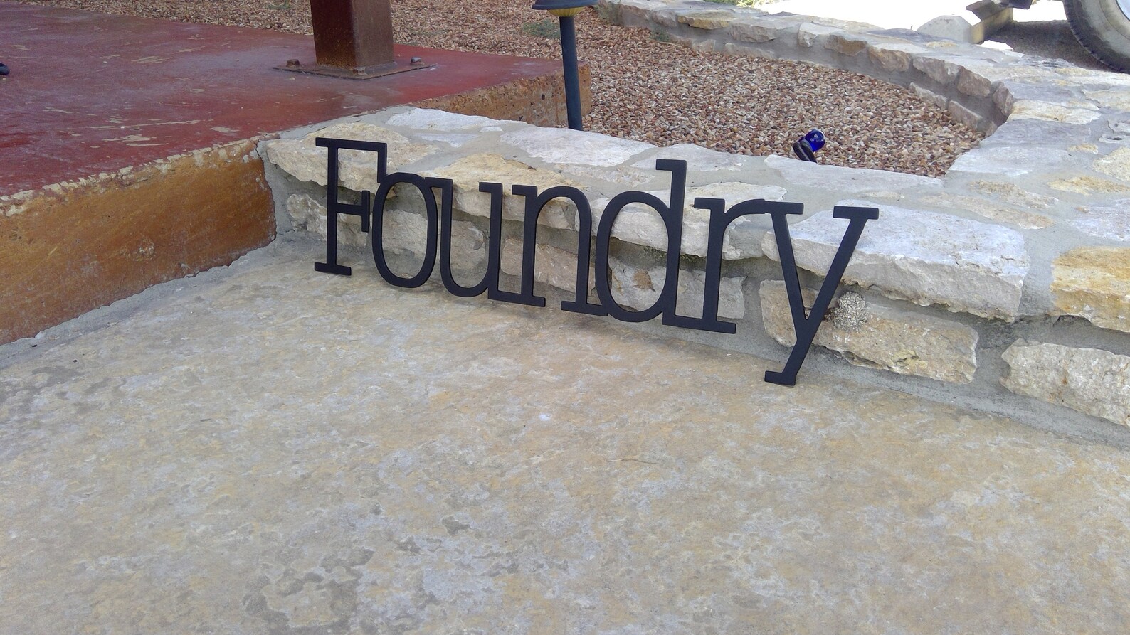 Metal Wall Art Words Foundry Font Style - Etsy