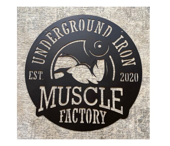 Personalized Muscle Factory Sign Your Name Custom Metal Gym - Etsy