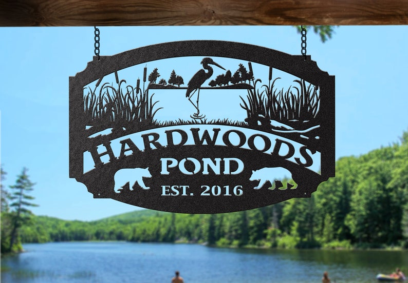 Custom Steel Pond Sign Personalized Lake Sign - Etsy