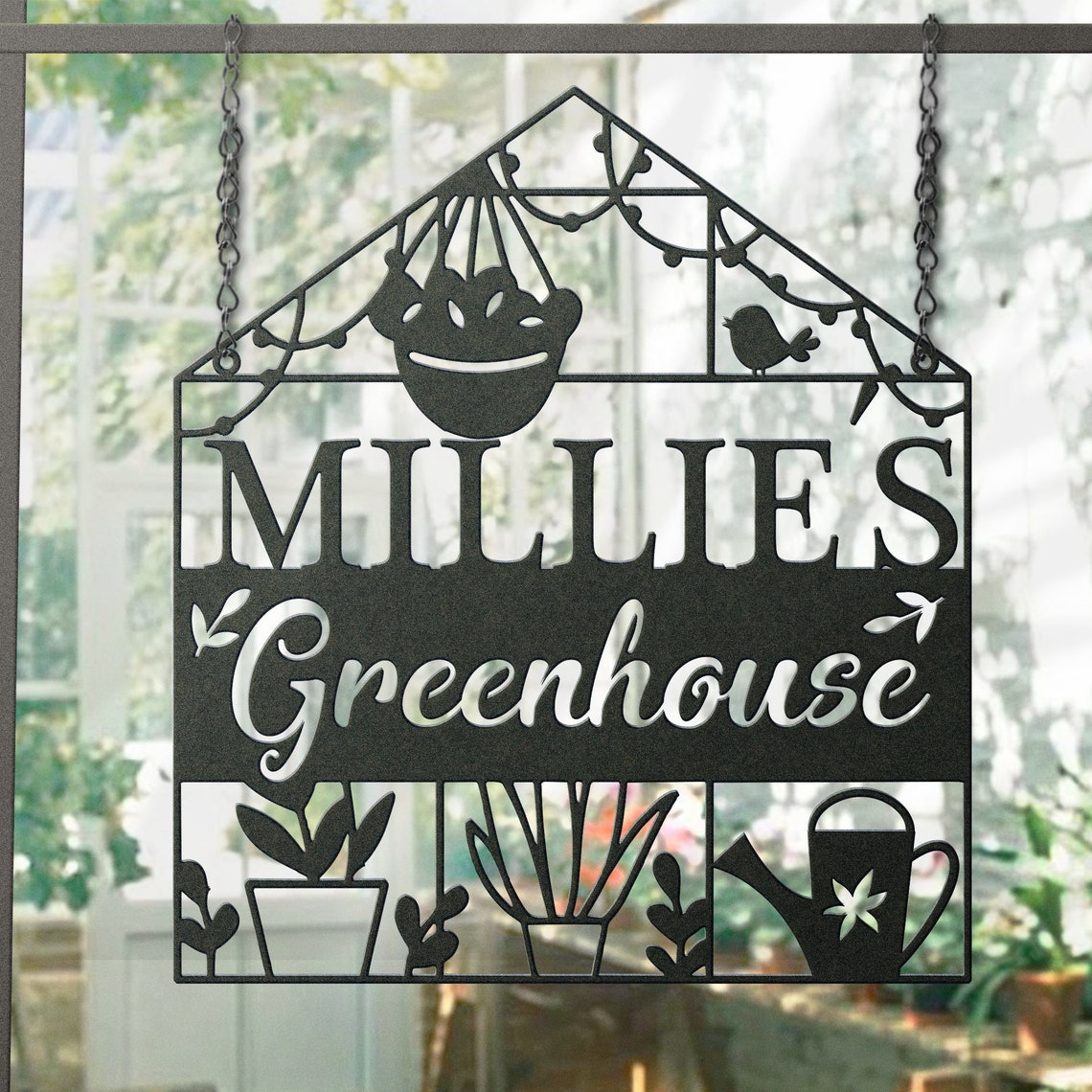 Custom Metal Greenhouse Sign Hanging Personalized Garden | Etsy