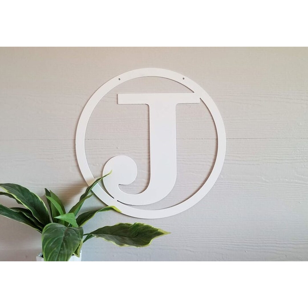 Circle Border Bold Single Letter Monogram You Choose the Letter - Etsy