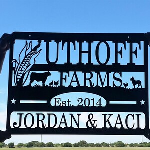 Corn and Cattle Metal Farm Sign LMW-16-19 - Etsy