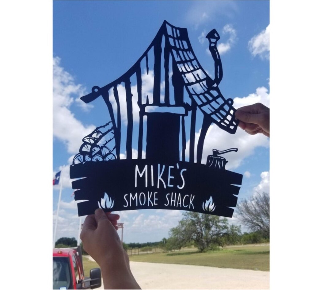 Custom Metal Smoke Shack Sign, Hanging BBQ Smoke Decoration - Etsy