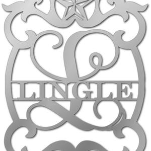 Texas Star Monogram Metal Monogram Framed Family Initial Letter Door ...