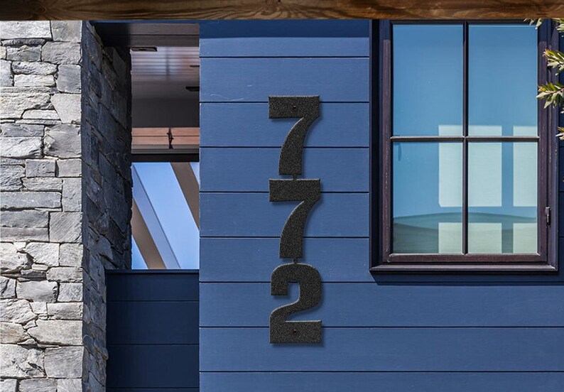 Vertical Metal Address Sign Powder Coated Outdoor House - Etsy