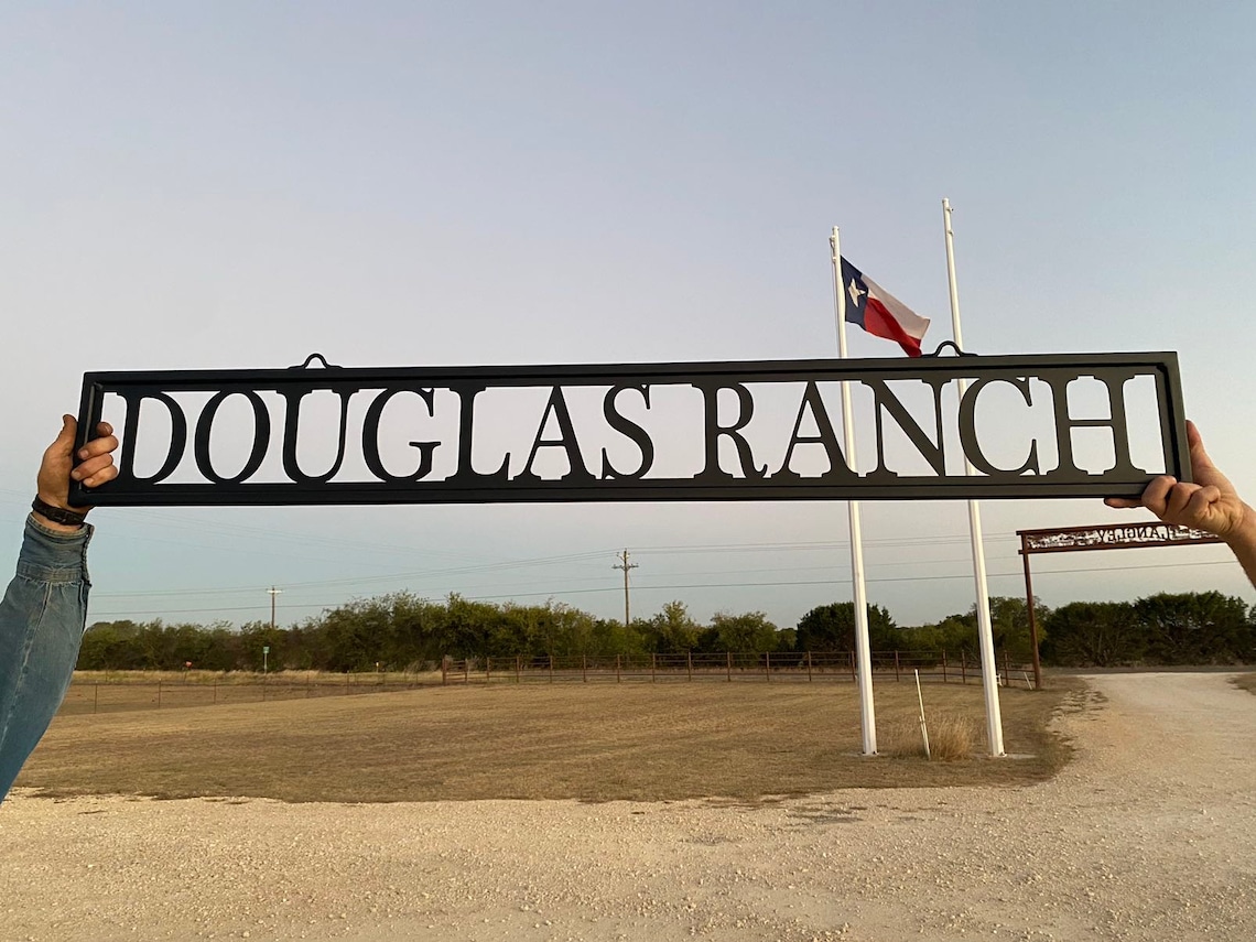 Custom Entry Way Steel Sign Metal Hanging Gate Sign - Etsy