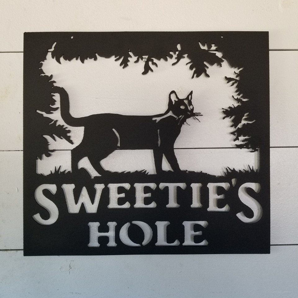 Your Name Custom Metal Cat Sign Cat Lovers Sign | Etsy