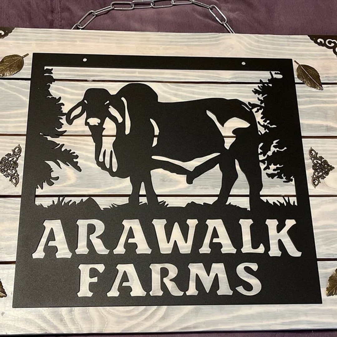 Custom Metal Brahman Farm Sign, Metal Farm Sign - Etsy