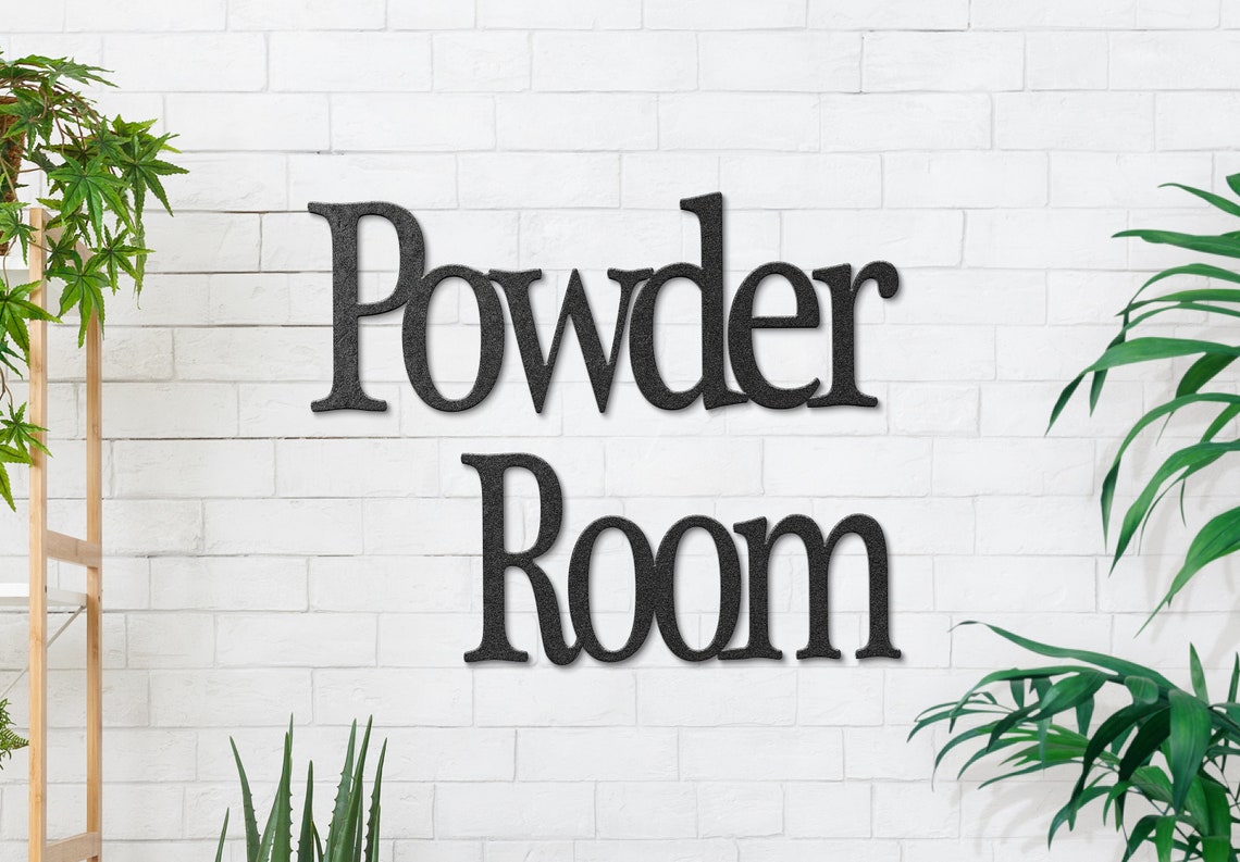 Powder Room Metal Wall Signs Guest Bath Decoration - Etsy